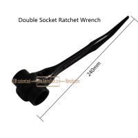 China Double Socket Ratchet Wrench Carbon Steel 21mm 23.5mm for Scaffolding Construction for sale