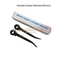 China Double Socket Ratchet Wrench Carbon Steel 21mm 23.5mm for Scaffolding Construction for sale
