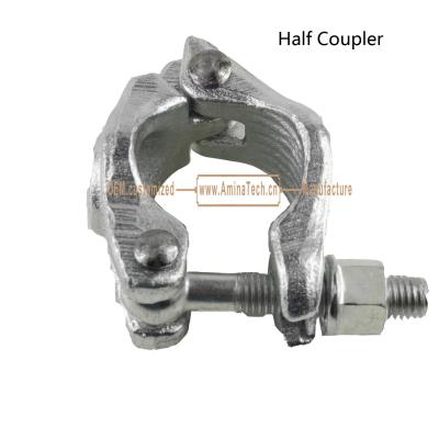 China Carbon Steel Half Coupler 48.3mm Electro-Dip Galvanized Scaffolding Coupler for sale