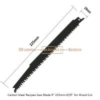 China Carbon Steel Reciprocating Saw Blade 9 Inch 225mm 3/9 TPI for Wood Cutting for sale