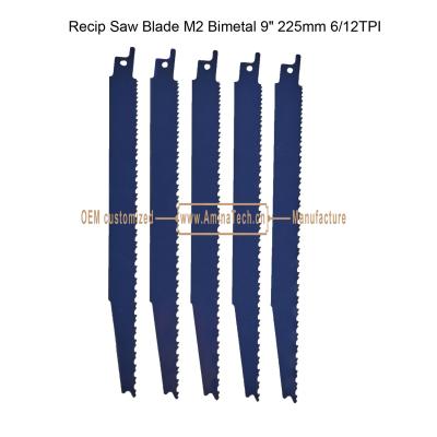 China M2 Bimetal Reciprocating Saw Blade 9 Inch 225mm 6/12TPI for Metal Cutting for sale