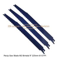 China M2 Bimetal Reciprocating Saw Blade 9 Inch 225mm 6/12TPI for Metal Cutting for sale