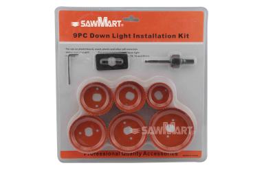 China 9PC Down Light Installation Kit Hole Saw Set 51-86mm High Carbon Steel for sale