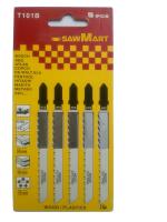 China 5PCS T101BR HCS Jigsaw Blades 75mm 10TPI for Hardwood Softwood Plywood for sale