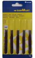 China 5PCS U119 HCS Jigsaw Blades 12TPI 75mm for Curved Wood Cutting for sale