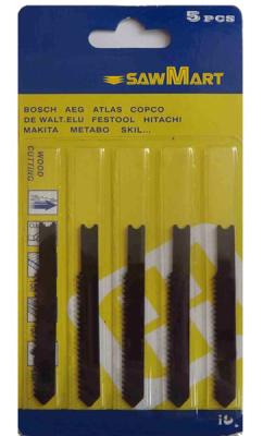 China 5PCS U119 HCS Jigsaw Blades 12TPI 75mm for Curved Wood Cutting for sale