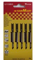 China 5PCS U119BO HCS Jigsaw Blades 12TPI 75mm for Curved Wood Cutting for sale