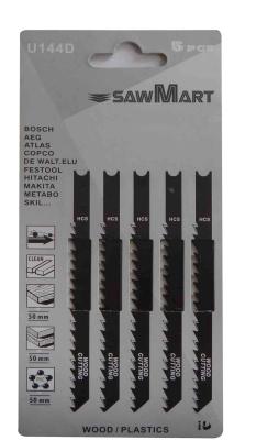 China 5PCS U144D HCS Jigsaw Blades 6TPI 75mm for Curved Wood Cutting for sale