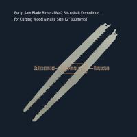 China Bimetal M42 8% Cobalt Reciprocating Saw Blade 12 inch 300mm 6TPI for Demolition Cutting Wood and Nails for sale