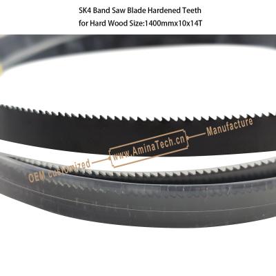 China High Carbon SK4 Bandsaw Blade 1400mm x 10 x 14T for Wood Cutting Black Hardened for sale