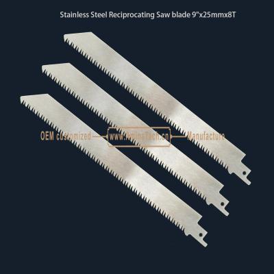 China Stainless Steel Reciprocating Saw Blade 9x25mm 8T for Wood Frozen Meat Bone Cutting for sale