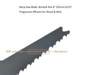 China Bimetal M42 8% Cobalt Recip Saw Blade 9 Inch 225mm 6/12T for Demolition Cutting Wood and Nails for sale