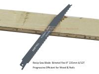 China Bimetal M42 8% Cobalt Recip Saw Blade 9 Inch 225mm 6/12T for Demolition Cutting Wood and Nails for sale
