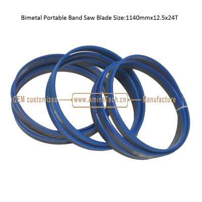 China Bimetal Portable Band Saw Blade 1140mm x 12.5mm x 24T for Steel Pipe and Sheet Cutting for sale