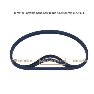 China Bimetal Portable Band Saw Blade 688mm x 12.5mm x 24T for Metal and Wood Cutting for sale