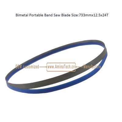 China Bimetal Portable Band Saw Blade 733mm x 12.5mm x 24T for Metal Cutting for sale