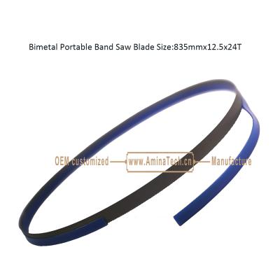 China Bimetal Portable Band Saw Blade 835mm x 12.5mm 24T for Steel Pipe and Sheet Cutting for sale