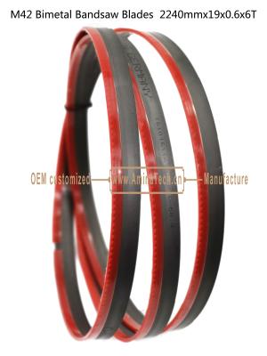 China M42 Bimetal Bandsaw Blade 2240mm x 19mm x 0.6mm 6TPI Metal Cutting Band Saw for sale