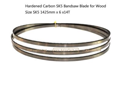 China Hardened Carbon SK5 Band Saw Blade 1425mm x 6 x 14T for Wood and Soft Metal Cutting for sale