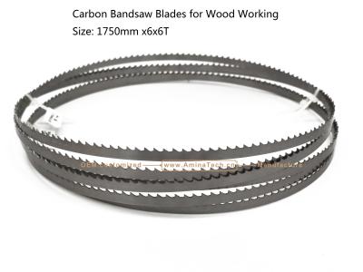 China Carbon Bandsaw Blades for Wood Working 1750mm x 6mm 6TPI Hardened SK5 Steel for sale