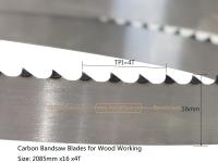 China Carbon Bandsaw Blades for Wood Working 2085mm x 16mm x 4T SK5 Hardened Steel for sale
