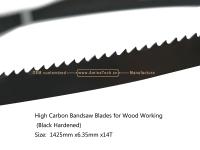 China Aminatech High Carbon Bandsaw Blades for Wood Working Black Hardened 1400mm x 6mm x 14T for sale