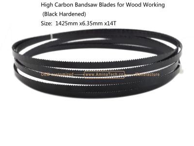 China Aminatech High Carbon Bandsaw Blades for Wood Working Black Hardened 1400mm x 6mm x 14T for sale