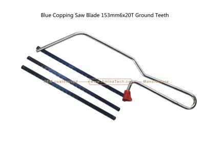 China Blue Coping Saw Blade 153mm 6x20T Ground Teeth for Wood Plastic Metal Cutting for sale