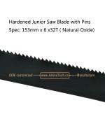 China Hardened Junior Saw Blade with Pins 153mm x 6mm 32T Natural Oxide for Wood Plastic Metal Cutting for sale