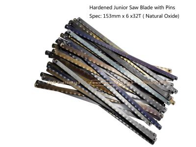 China Hardened Junior Saw Blade with Pins 153mm x 6mm 32T Natural Oxide for Wood Plastic Metal Cutting for sale