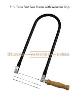 China 5 Inch U Tube Fret Saw Frame with Wooden Grip 290mm for Student Paint Board Carving for sale