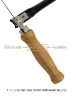 China 5 Inch U Tube Fret Saw Frame with Wooden Grip 290mm for Student Paint Board Carving for sale