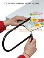 China 5 Inch U Tube Fret Saw Frame with Wooden Grip 290mm for Student Paint Board Carving for sale