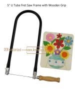 China 5 Inch U Tube Fret Saw Frame with Wooden Grip 290mm for Student Paint Board Carving for sale