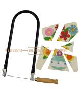 China 5 Inch U Tube Fret Saw Frame with Wooden Grip 290mm for Student Paint Board Carving for sale