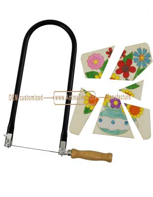 China 5 Inch U Tube Fret Saw Frame with Wooden Grip 290mm for Student Paint Board Carving for sale