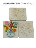 China Aminatech Elm Wood Paint Board 140mm x 18 x 3.5 One Side Drawing Design for Kids Art for sale