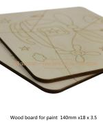 China Aminatech Elm Wood Paint Board 140mm x 18 x 3.5 One Side Drawing Design for Kids Art for sale