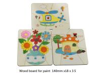 China Aminatech Elm Wood Paint Board 140mm x 18 x 3.5 One Side Drawing Design for Kids Art for sale