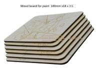 China Aminatech Elm Wood Paint Board 140mm x 18 x 3.5 One Side Drawing Design for Kids Art for sale