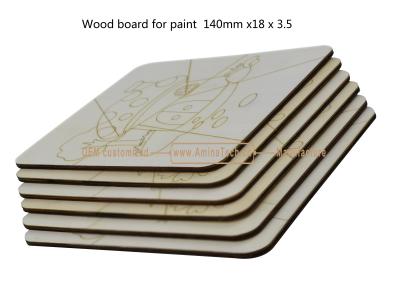 China Aminatech Elm Wood Paint Board 140mm x 18 x 3.5 One Side Drawing Design for Kids Art for sale