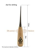 China Carbon Steel Awl for Drilling 125mm x 60mm Wooden Handle Tool for Junior Tool Set for sale