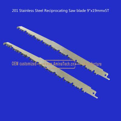 China 201 Stainless Steel Reciprocating Saw Blade 9 Inch 19mm 5 TPI for Wood Bamboo Plastic Frozen Meat Bones for sale