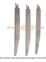 China 201 Stainless Steel Reciprocating Saw Blade 9x25mm 8T for Wood Bamboo Plastic Frozen Meat Bones for sale