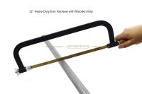 China 12 Inch Heavy Duty Iron Hacksaw with Wooden Grip 300mm Carbon Steel Blade for sale