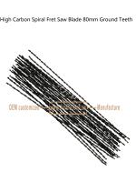 China High Carbon Spiral Fret Saw Blade 80mm Ground Teeth for Carton Moulder Wood Carving for sale