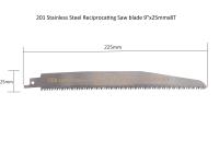 China 201 Stainless Steel Reciprocating Saw Blade 9x25mm 8T for Wood Bamboo Plastic Frozen Meat Bones for sale