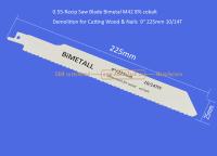China Bimetal M42 8% Cobalt Recip Saw Blade 9 Inch 225mm 10/14 TPI for Demolition Wood Nails for sale
