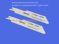 China Bimetal M42 8% Cobalt Reciprocating Saw Blade 6 Inch 150mm 10/14 TPI for Wood and Nail Demolition for sale