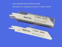 China Bimetal M42 8% Cobalt Reciprocating Saw Blade 6 Inch 150mm 10/14 TPI for Wood and Nail Demolition for sale